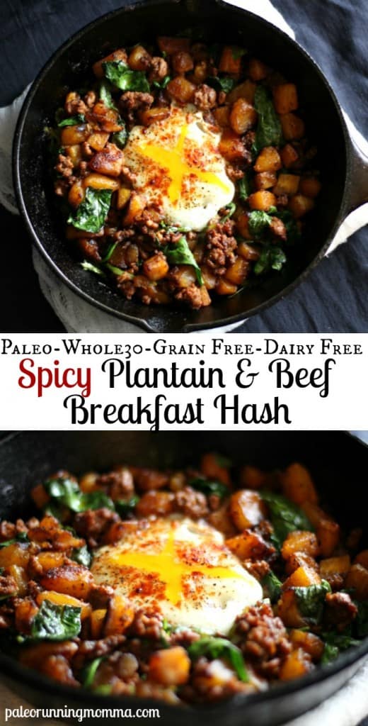 Paleo Spicy and Sweet Plantain and Beef Hash