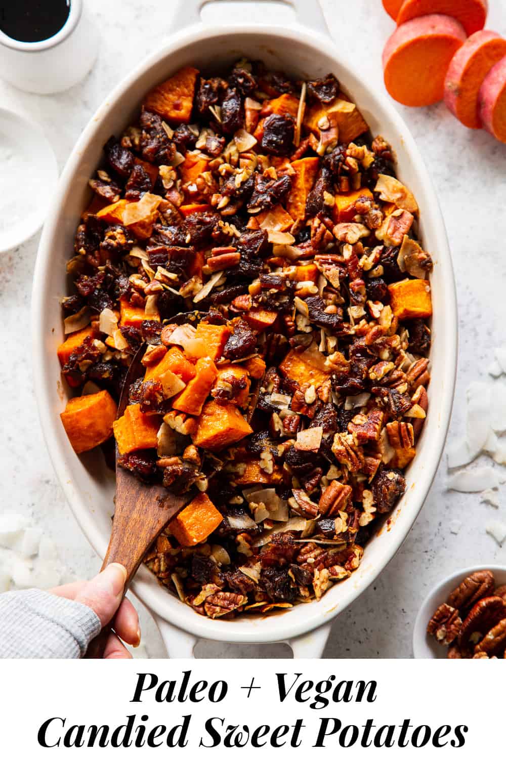 Paleo Candied Sweet Potatoes with Pecans & Dates {Vegan}