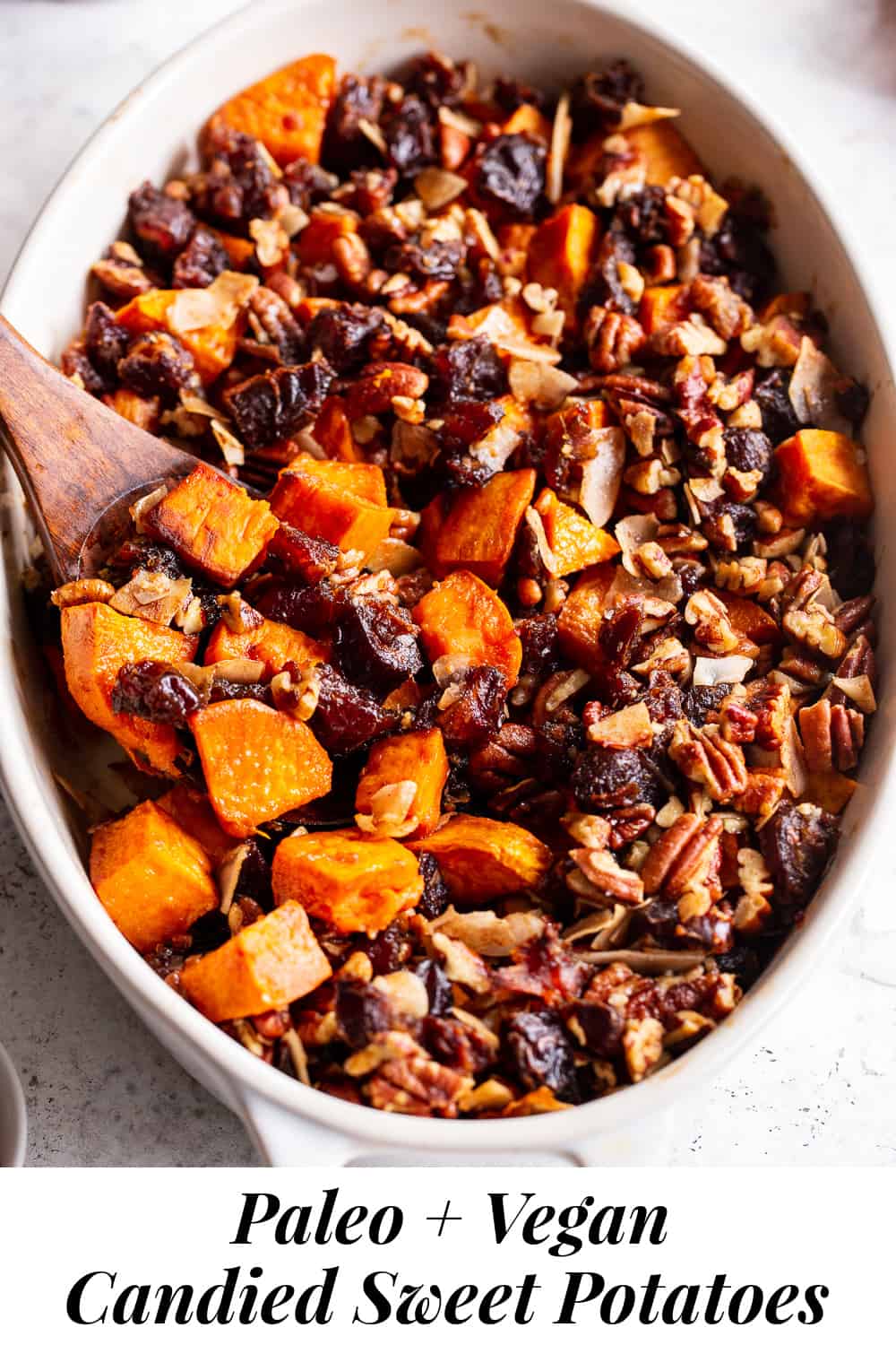 Paleo Candied Sweet Potatoes with Pecans & Dates {Vegan}