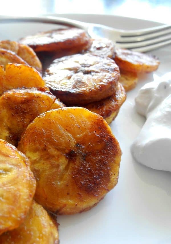 Sweet Caramel Cinnamon Baked Plantains
