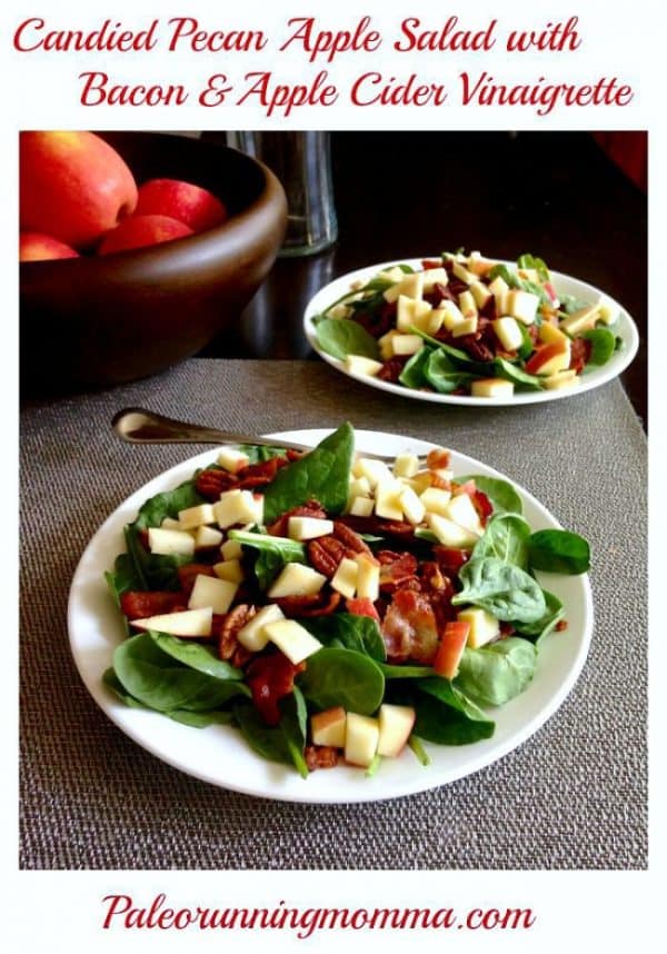 Paleo Candied Pecan Apple Salad With Bacon