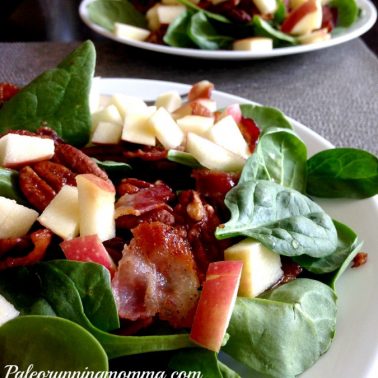 Paleo Candied Pecan Apple Salad With Bacon