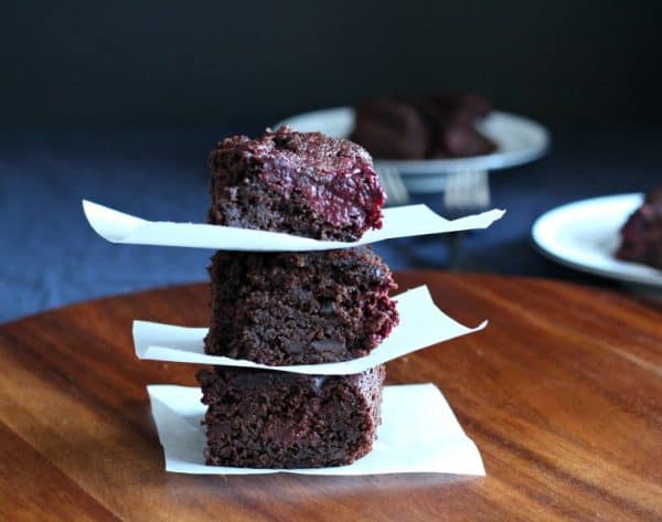 Dark Chocolate Raspberry Fudge Brownies {Paleo}
