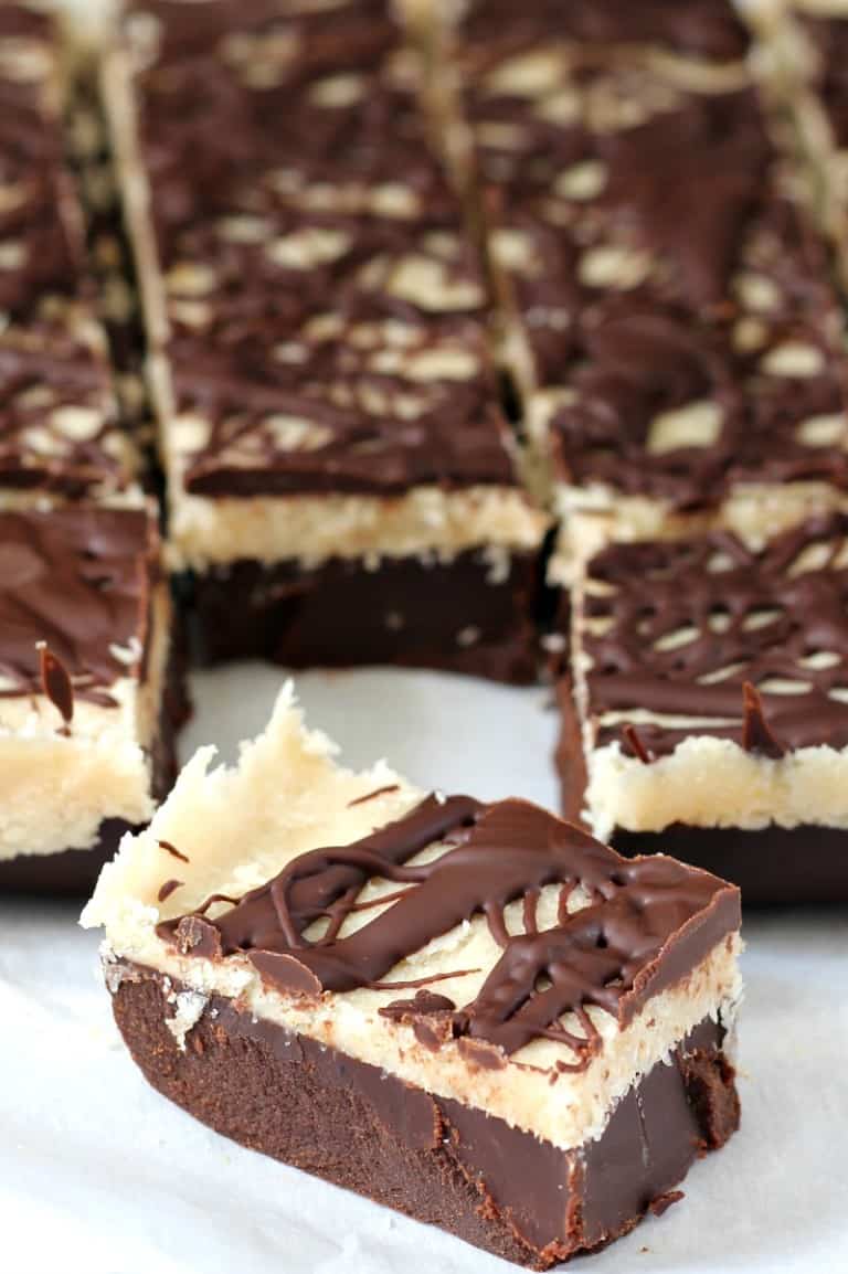 Layered Chocolate Coconut Fudge {Paleo & Vegan}