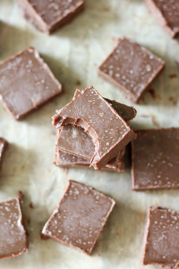 Salted Dark Chocolate Tahini Fudge {Paleo & Vegan}