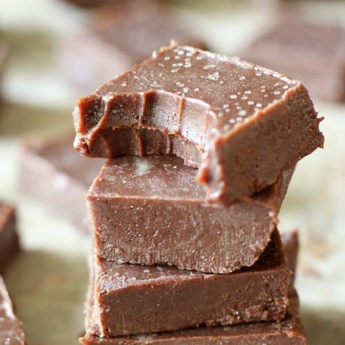 Salted Dark Chocolate Tahini Fudge {Paleo & Vegan}