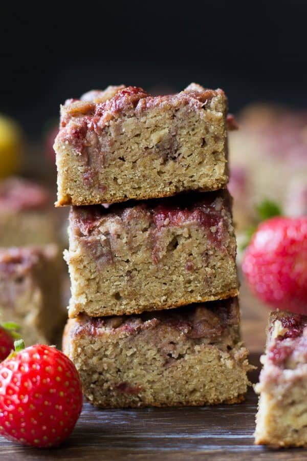Strawberry Banana Bread Breakfast Bars {Grain Free & Paleo}