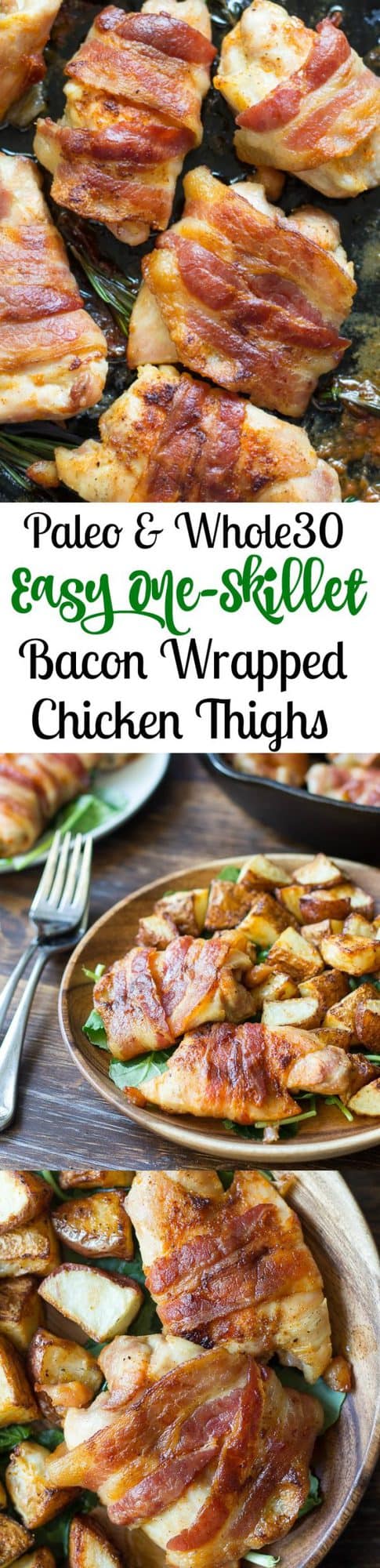 One-Pan Paleo Bacon Wrapped Chicken {Whole30}