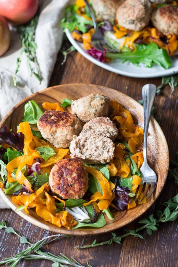 Easy Paleo Turkey Meatballs with Apples and Herbs