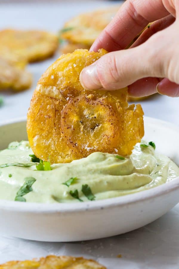 Paleo Tostones with Avocado Ranch Dip {Whole30}