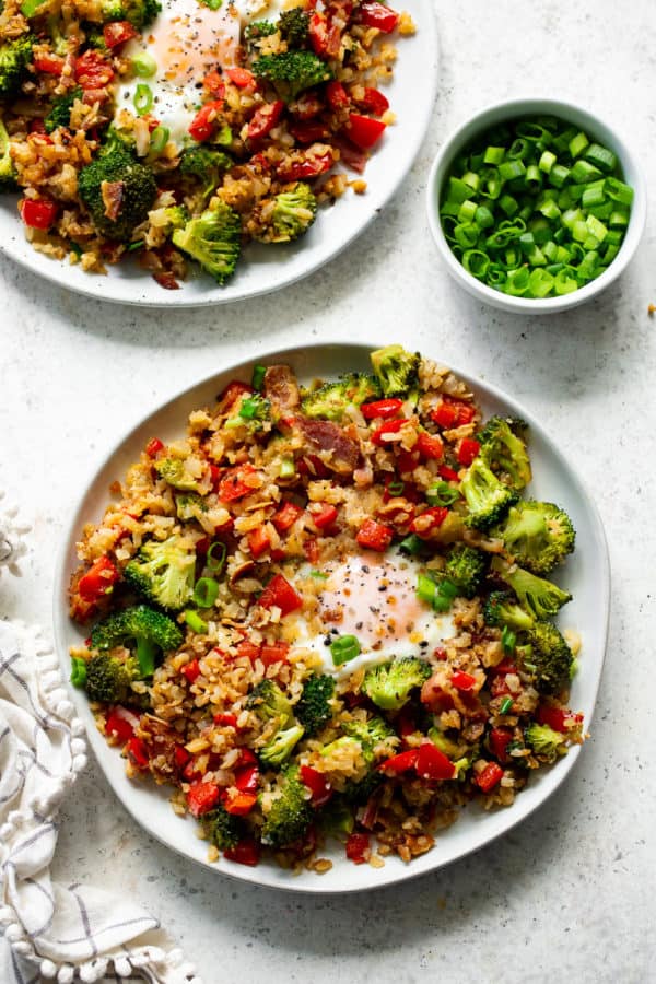 Breakfast Fried Cauliflower Rice {Paleo, Whole30, Keto}