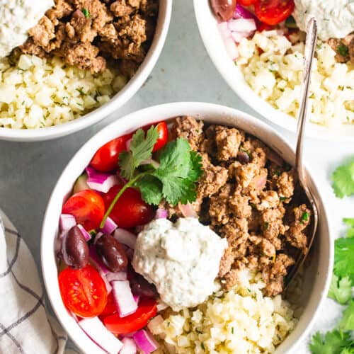 Low Carb Gyro Bowls {Paleo, Whole30} - The Paleo Running Momma