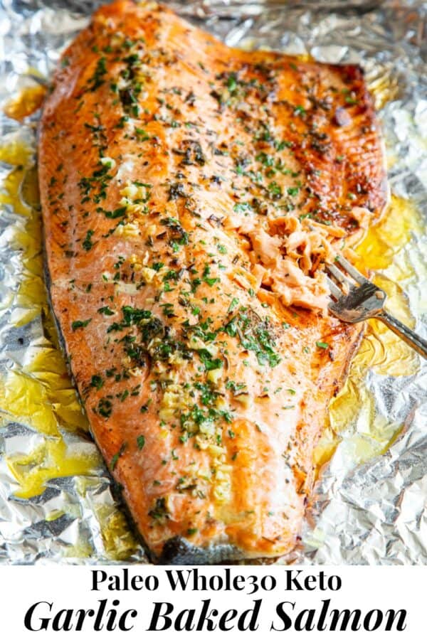 Baked Salmon in Foil with Garlic, Rosemary and Thyme {Whole30, Keto}
