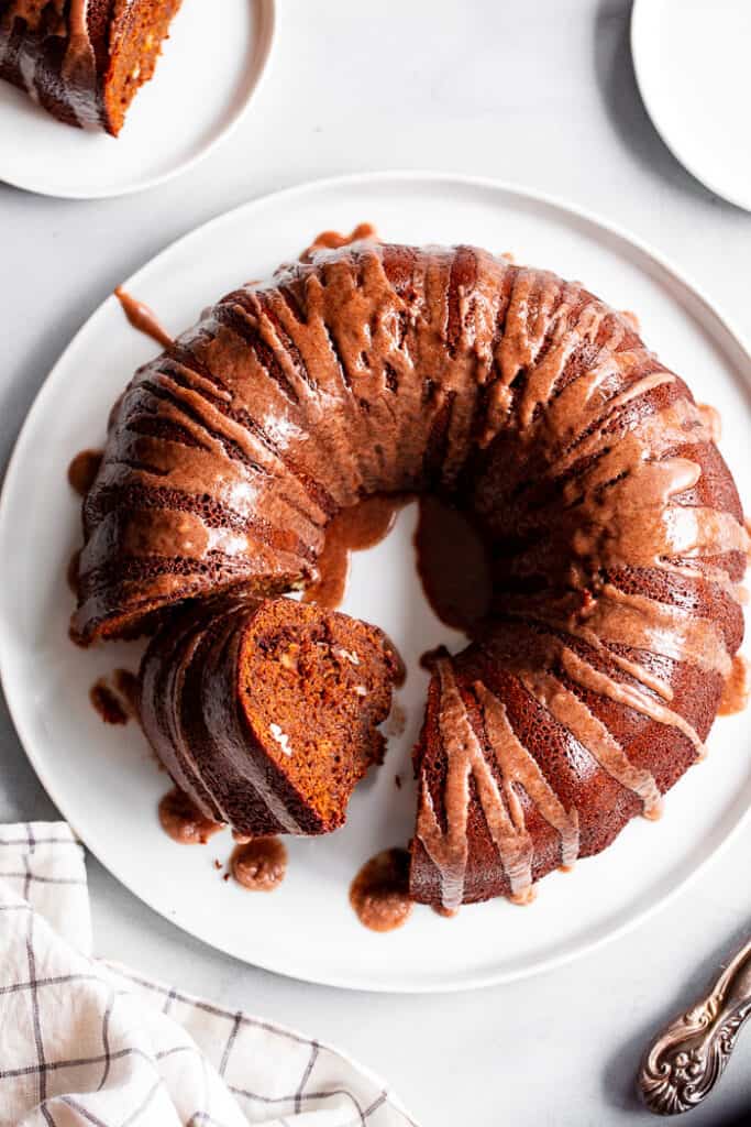 Gingerbread Bundt Cake with Cinnamon Pecan Swirl {Paleo, GF, DF}