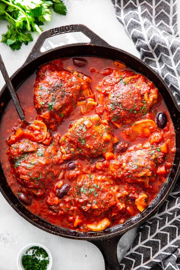 One Skillet Chicken Cacciatore {Paleo, Whole30}