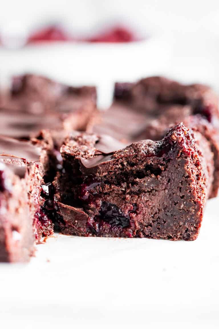 Chocolate Covered Cherry Fudge Brownies {Paleo, Vegan}