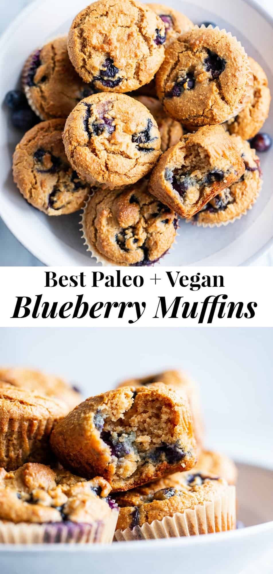 Paleo Vegan Blueberry Muffins {Gluten-Free, Dairy-Free, Egg Free}