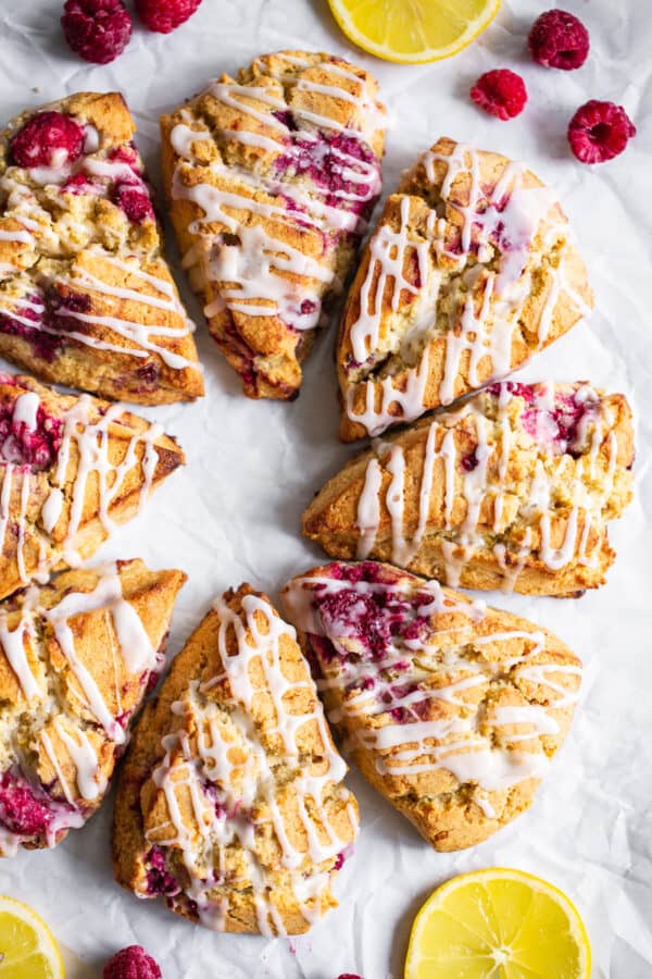 Lemon Raspberry Scones {Paleo, Gluten Free, Dairy Free}