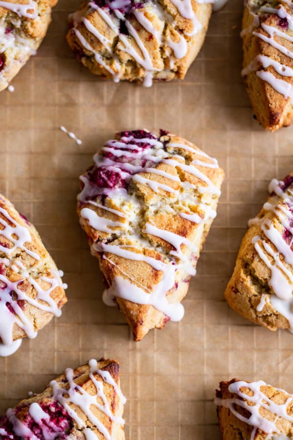 Lemon Raspberry Scones {Paleo, Gluten Free, Dairy Free}