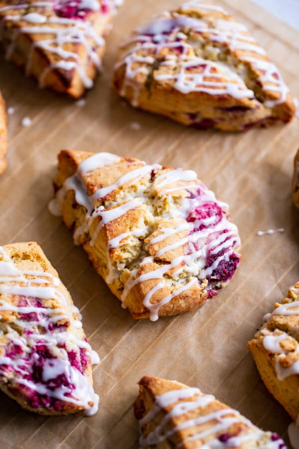 Lemon Raspberry Scones {Paleo, Gluten Free, Dairy Free}