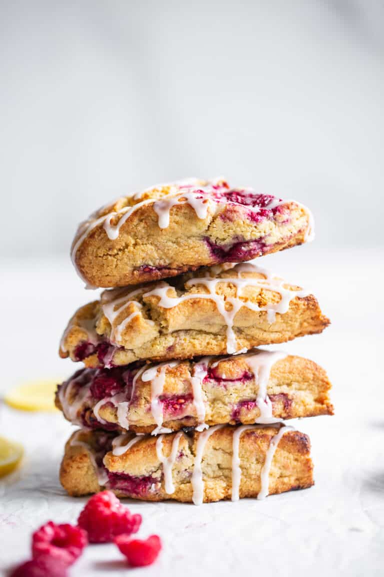Lemon Raspberry Scones {Paleo, Gluten Free, Dairy Free}