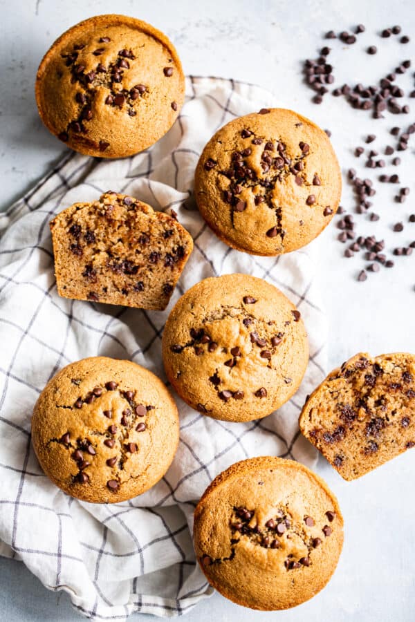 Jumbo Chocolate Chip Muffins {Paleo, Gluten-Free}
