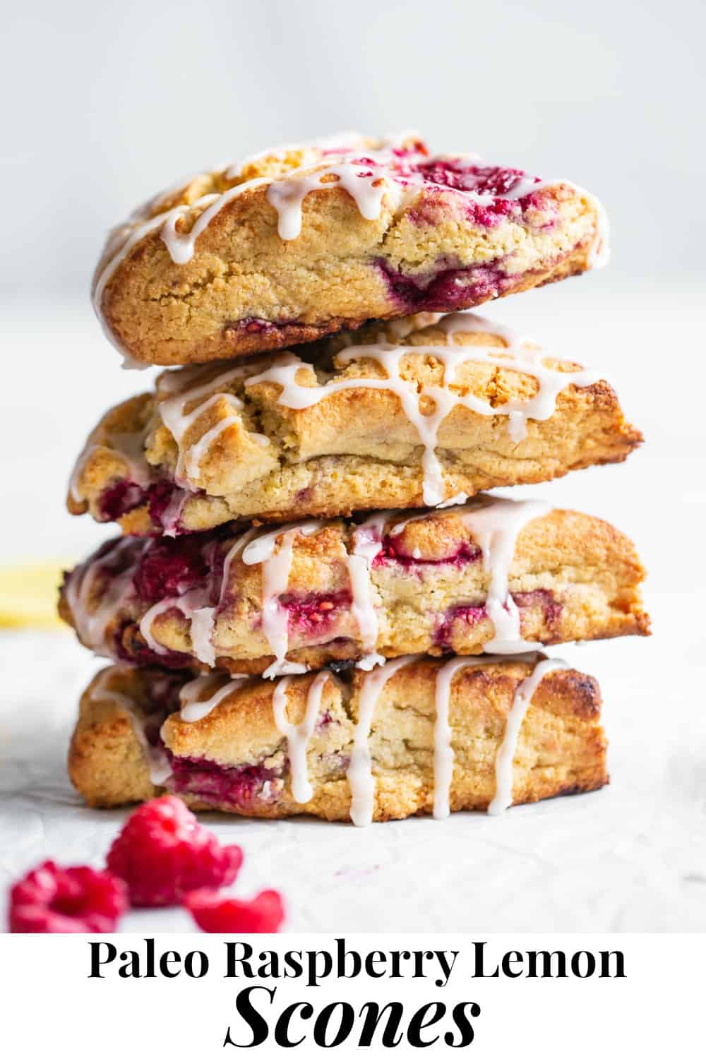 Lemon Raspberry Scones {Paleo, Gluten Free, Dairy Free}