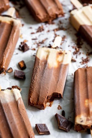 Chocolate Peanut Butter Fudgesicles {Vegan, Paleo}