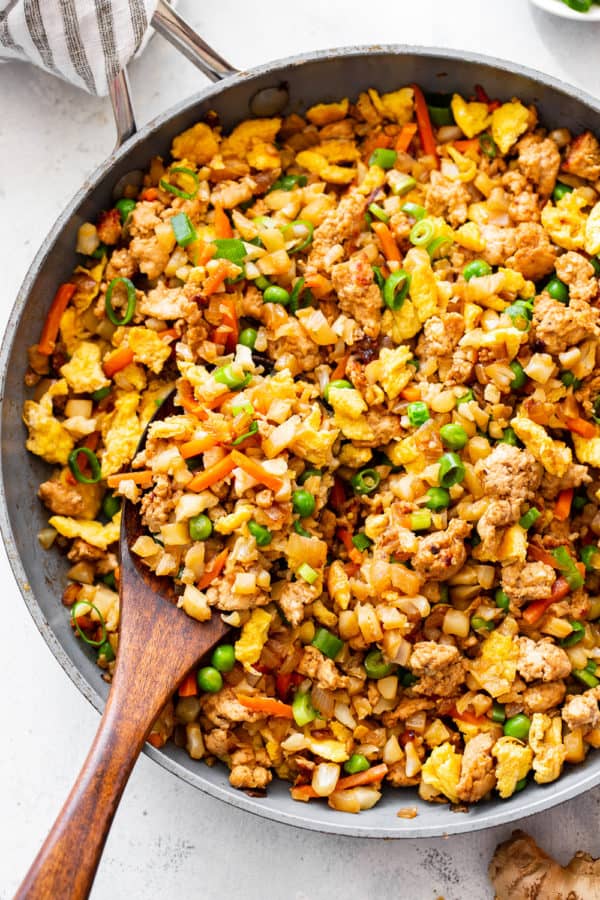 Cauliflower Pork Fried Rice {Keto, Whole30} - The Paleo Running Momma