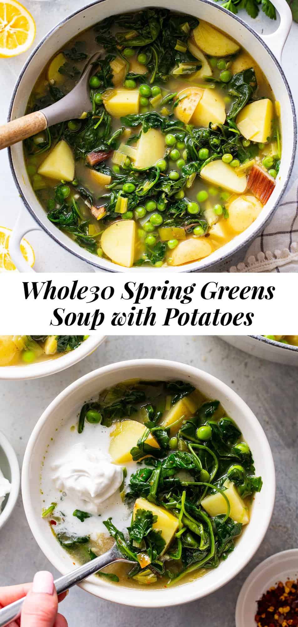 Simple Spring Greens Soup {Paleo, Whole30, Vegan}