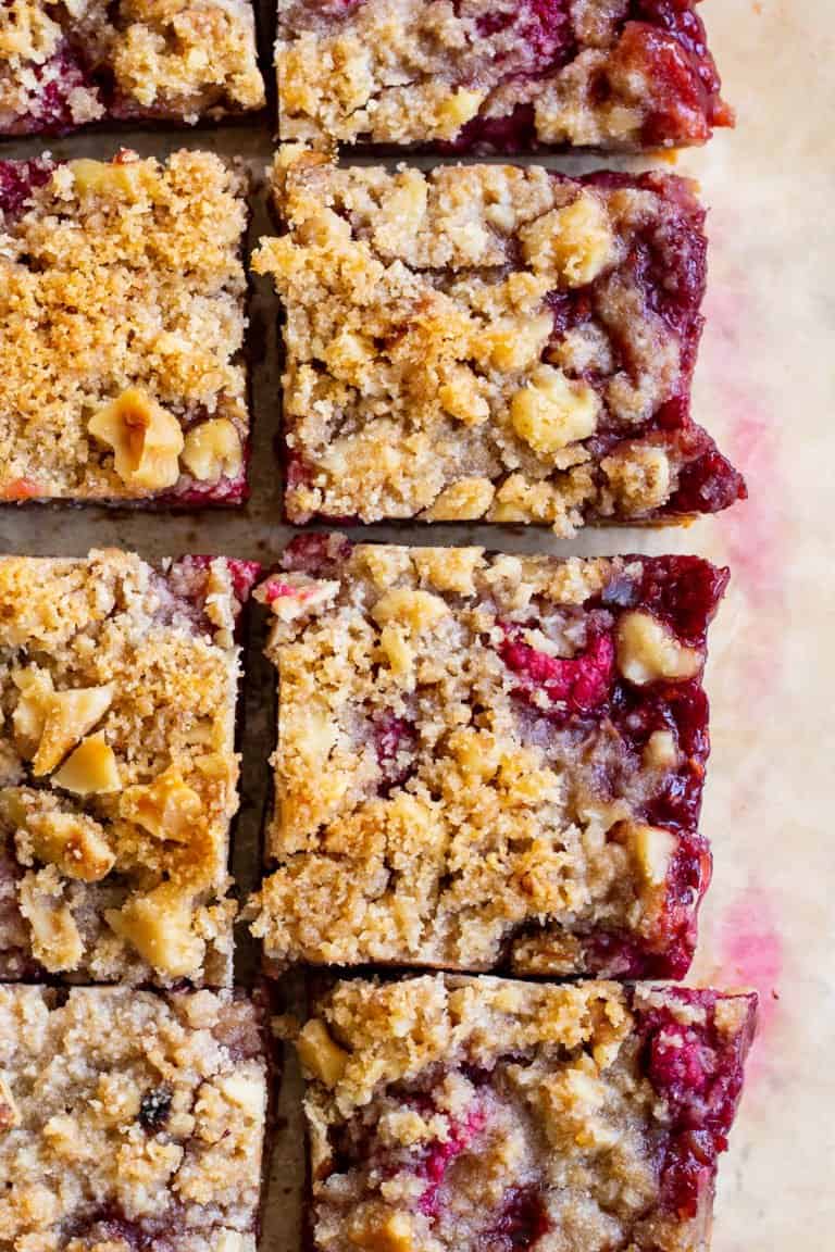 Raspberry Streusel Bars {Paleo, Vegan} - The Paleo Running Momma