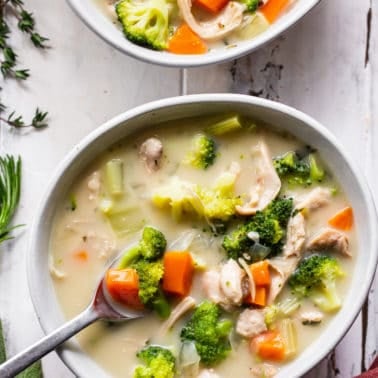Creamy Chicken and Broccoli Soup {Paleo, Whole30}