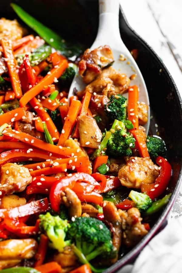Honey Garlic Chicken Stir Fry (Healthy, Easy Weeknight Dinner) - The ...