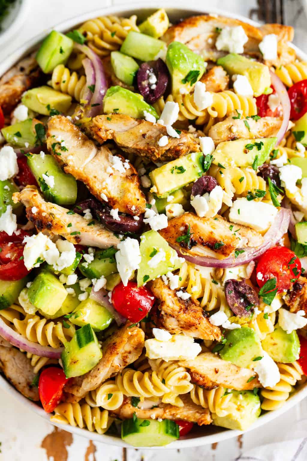 Greek Chicken Pasta Salad (Healthy, High Protein, Easy Meal Prep) - The ...