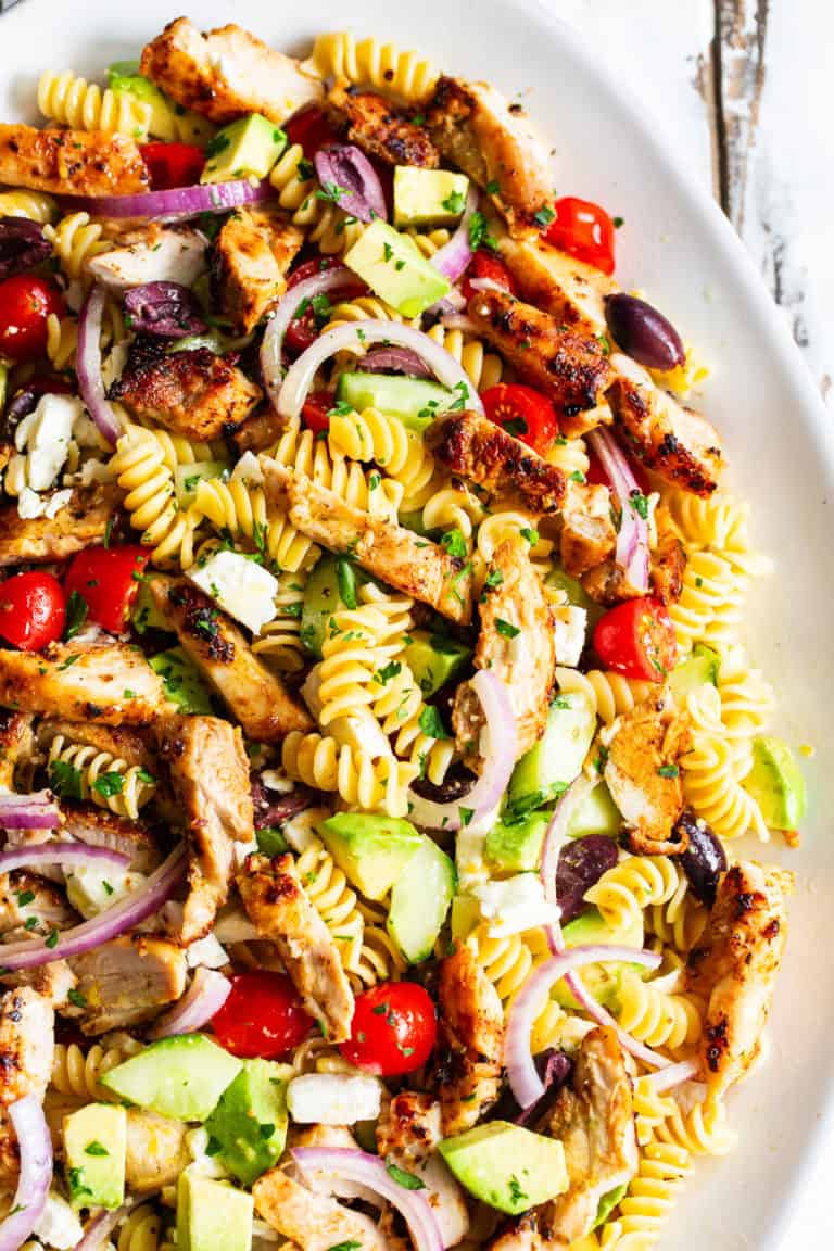 Greek Chicken Pasta Salad (Healthy, High Protein, Easy Meal Prep) - The ...